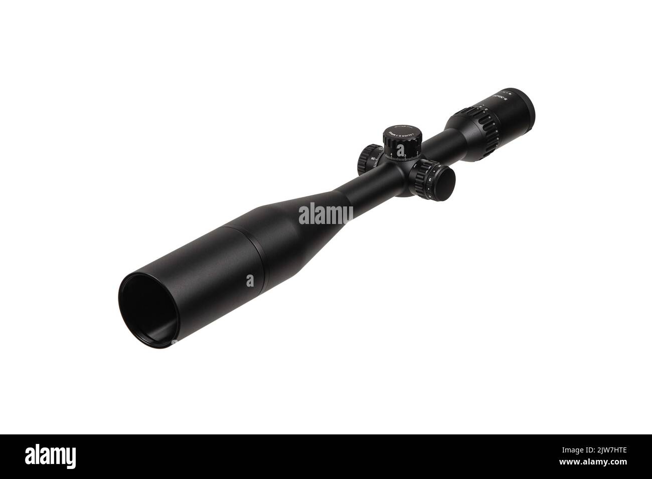 Modern black optical sight. Optical device for aiming at long distances ...