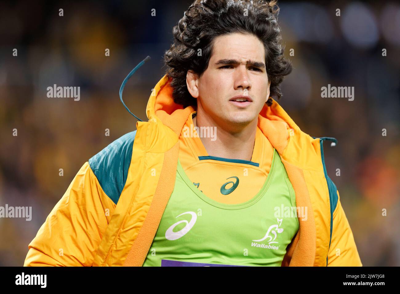 SYDNEY, AUSTRALIA - SEPTEMBER 3: Darcy Swain of Australia warms up ...