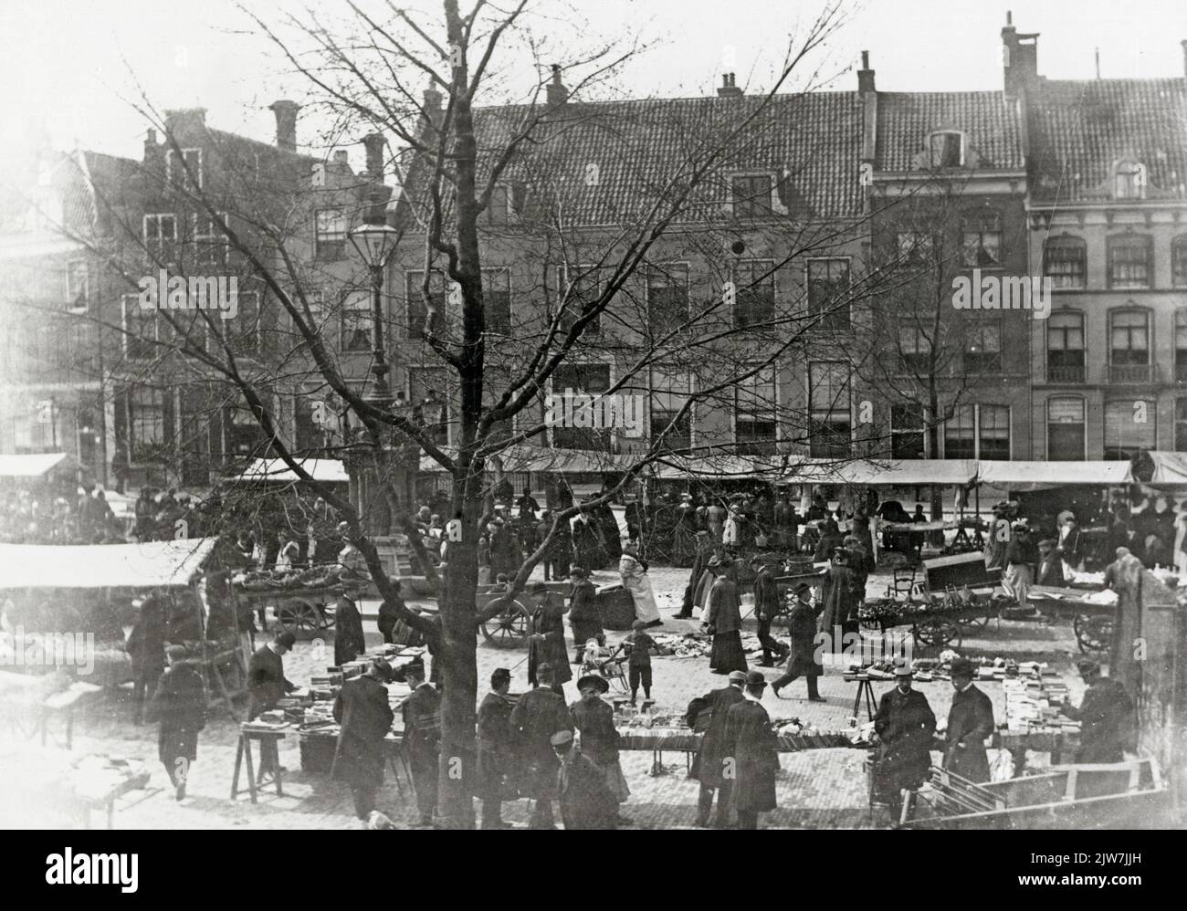 View of the market pressure on the Neude in Utrecht with a few market ...