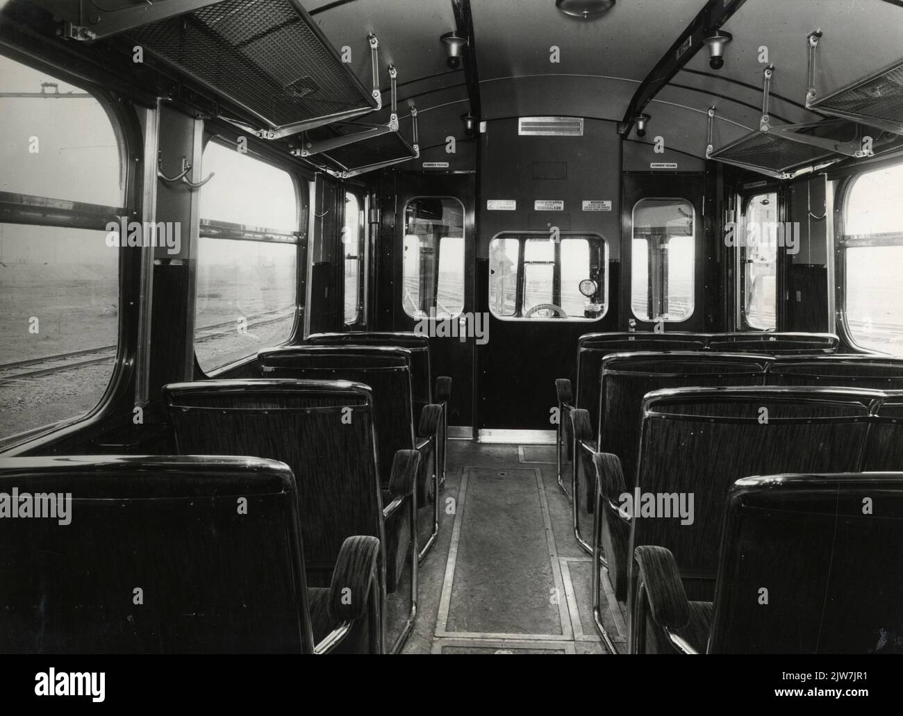 Interior of an electric train set matt. 1940 of the N.S.: Compartment ...