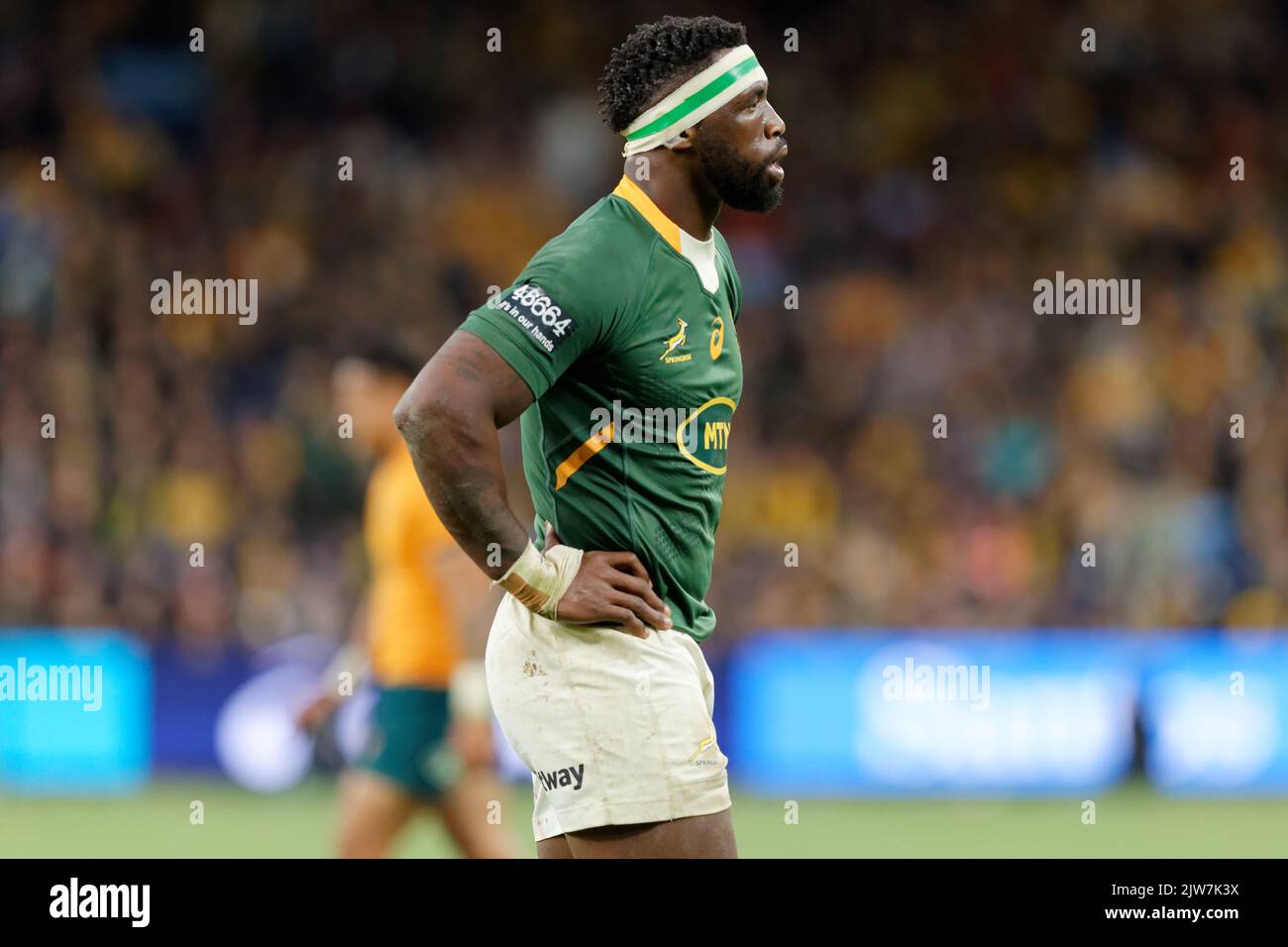 SYDNEY, AUSTRALIA - SEPTEMBER 3: Siya Kolisi of South Africa looks on ...