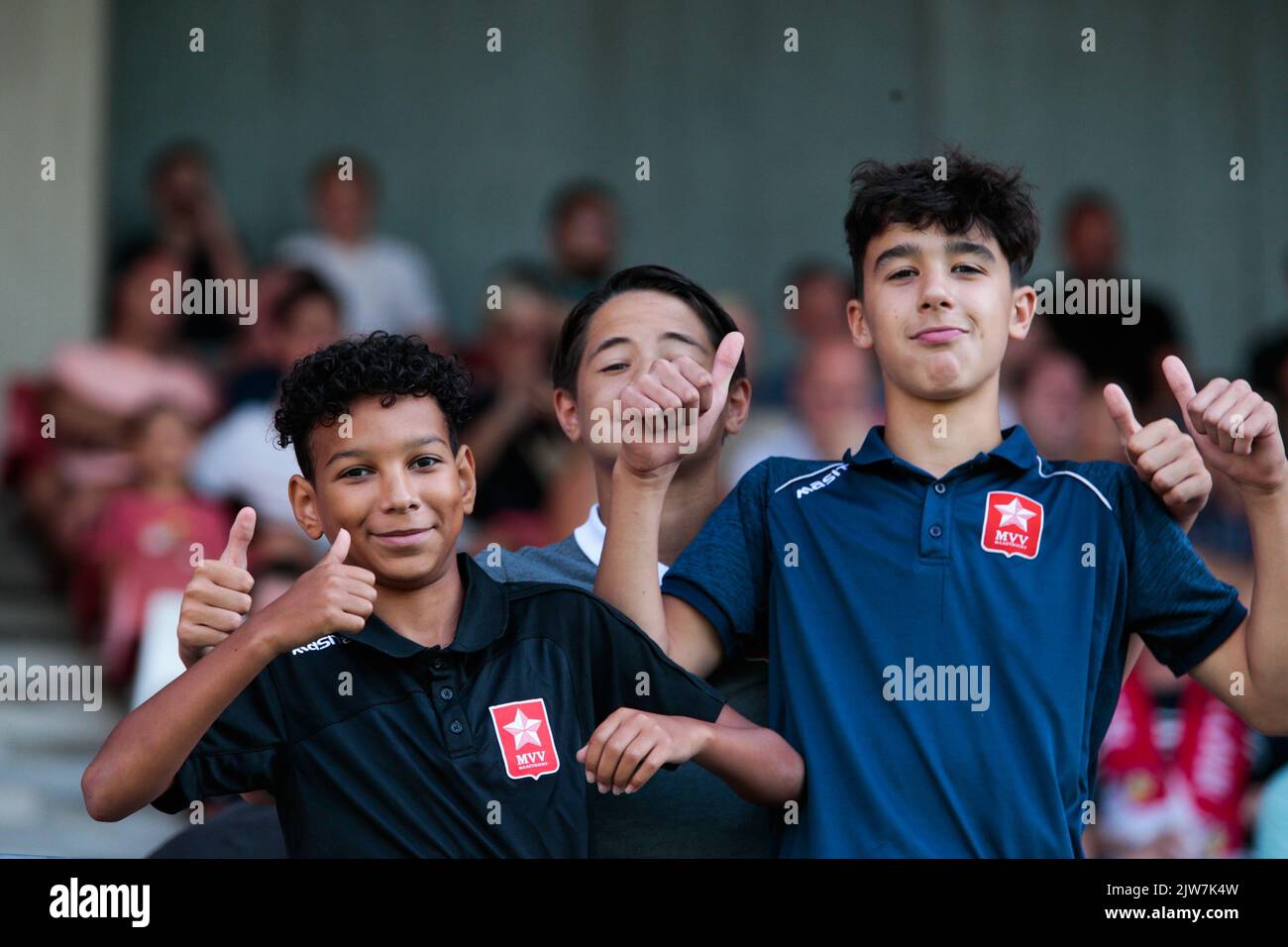 MAASTRICHT, NETHERLANDS - SEPTEMBER 4: MVV fans during the Dutch ...