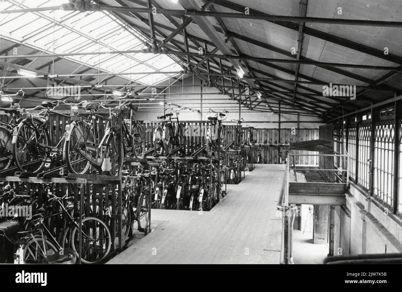 Interior of the bicycle parking of the N.S. station The Hague H.S. in ...