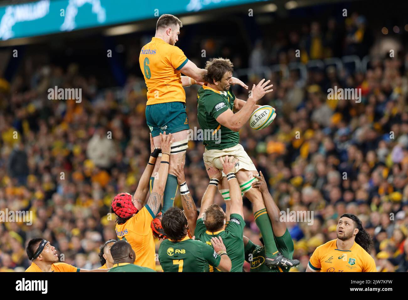SYDNEY, AUSTRALIA - SEPTEMBER 3: Eben Etzebeth of South Africa wins the ...