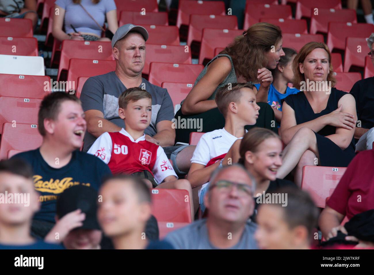 MAASTRICHT, NETHERLANDS - SEPTEMBER 4: MVV fans during the Dutch ...