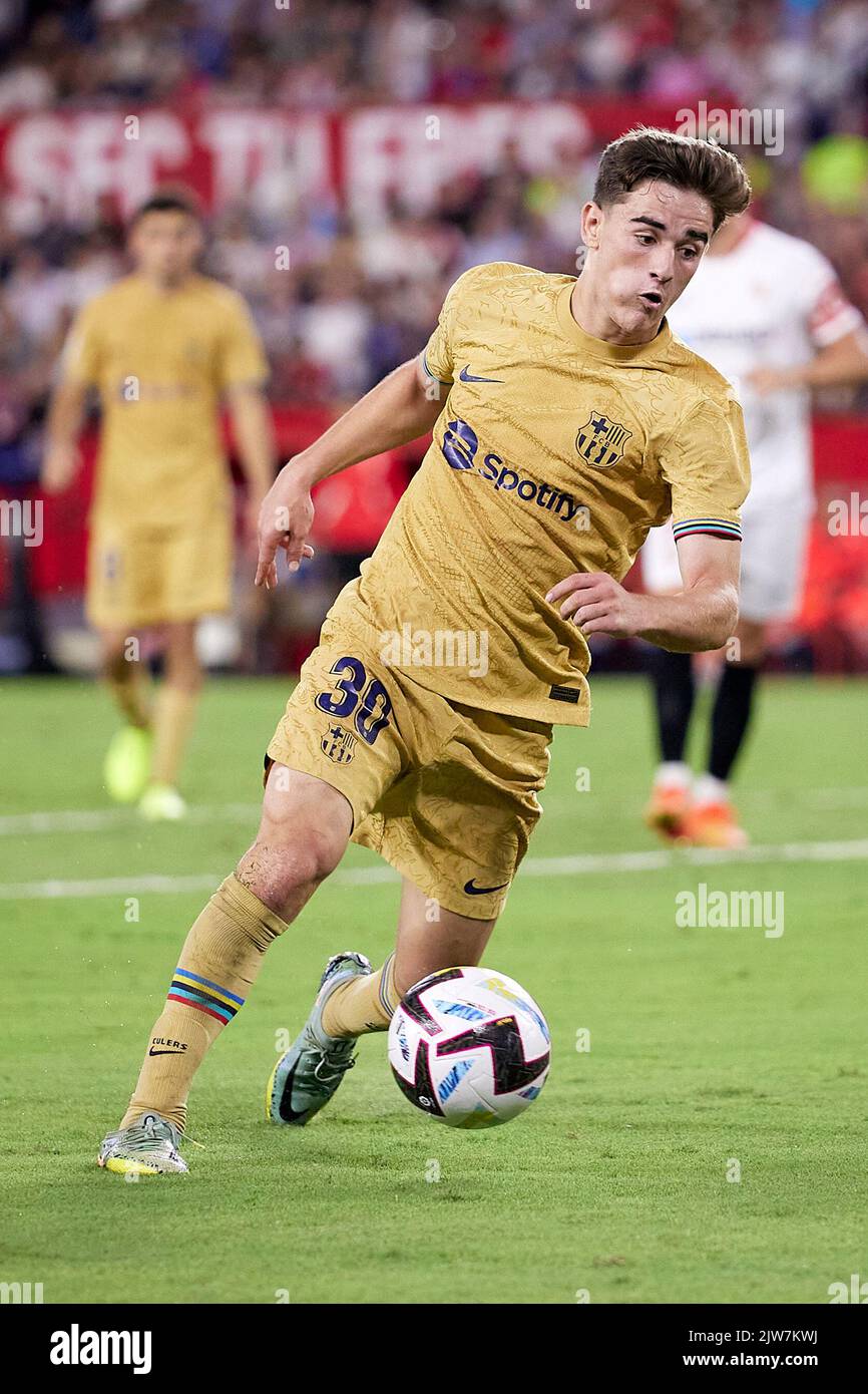 Seville, Spain. 03rd Sep, 2022. Gavi (30) of FC Barcelona seen during ...