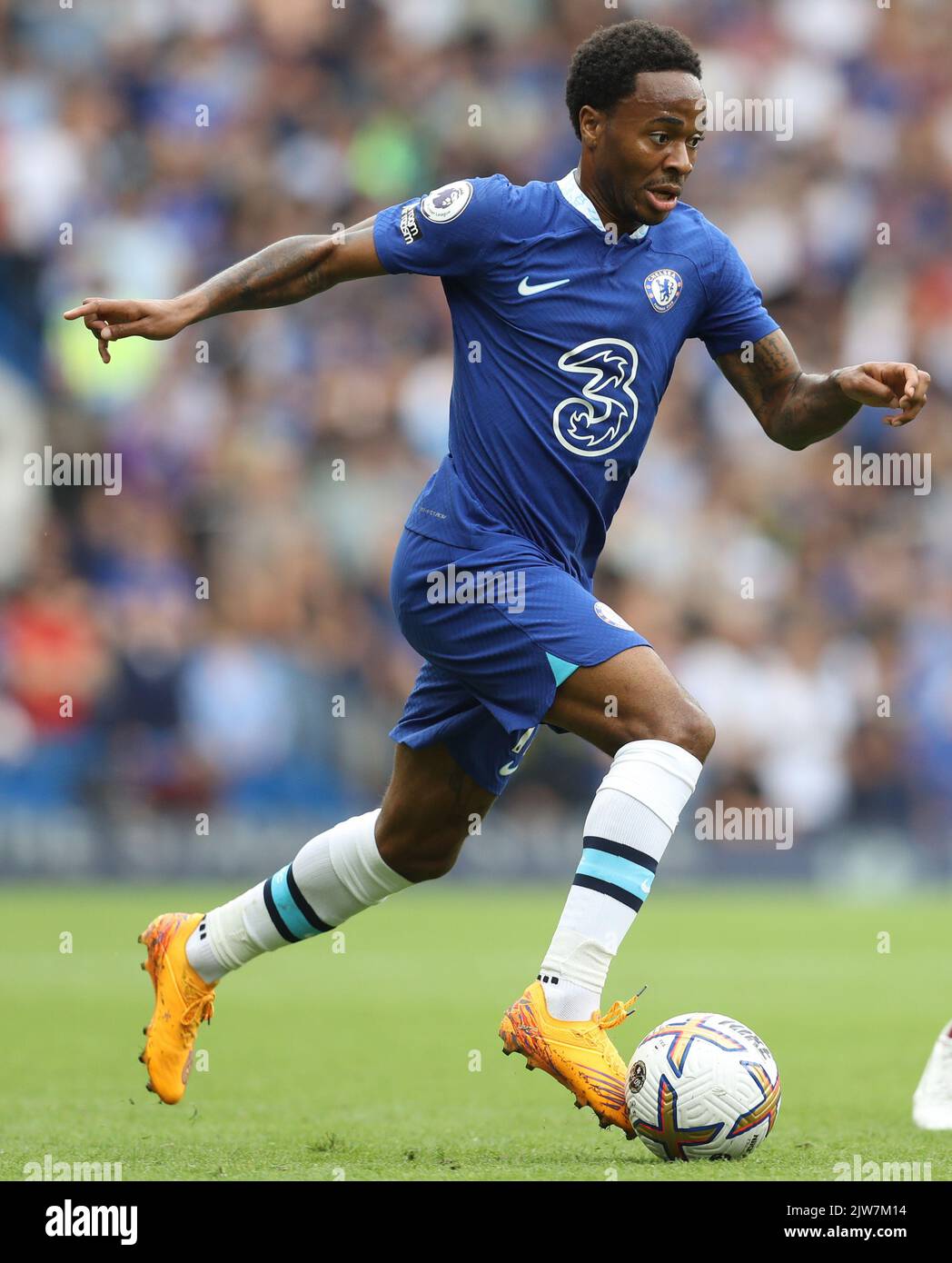 London, England, 3rd September 2022. Raheem Sterling of Chelsea during ...