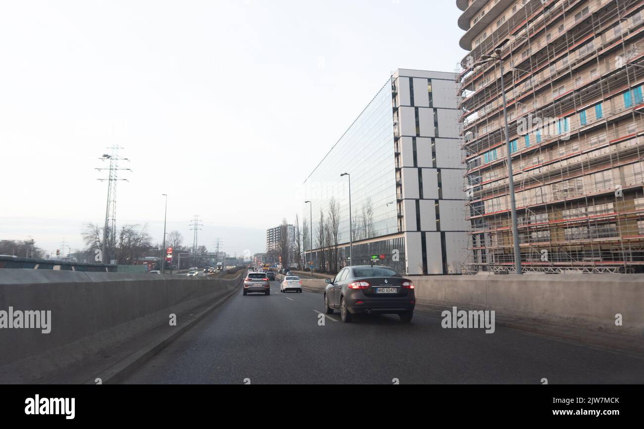 Warsaw, Poland - February 26, 2021: Winter weather in the Polish ...