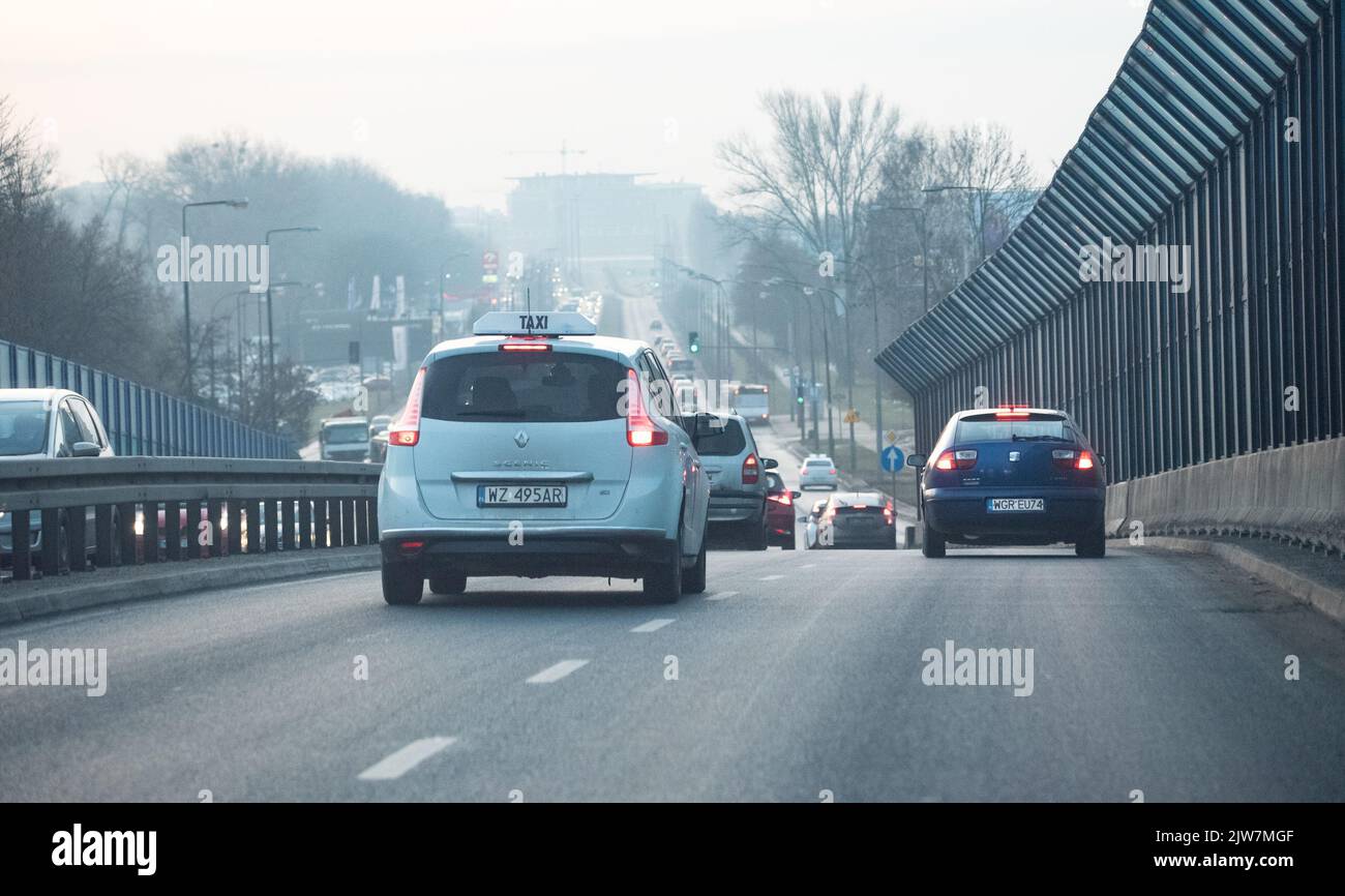 Warsaw, Poland - February 26, 2021: Winter weather in the Polish ...