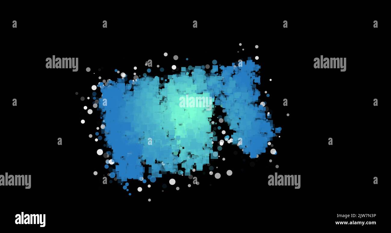 Image of glowing blue and white outline nft text on black background ...