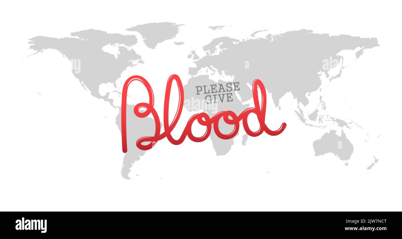 Image of blood donation logo and text over world map. world blood donor ...