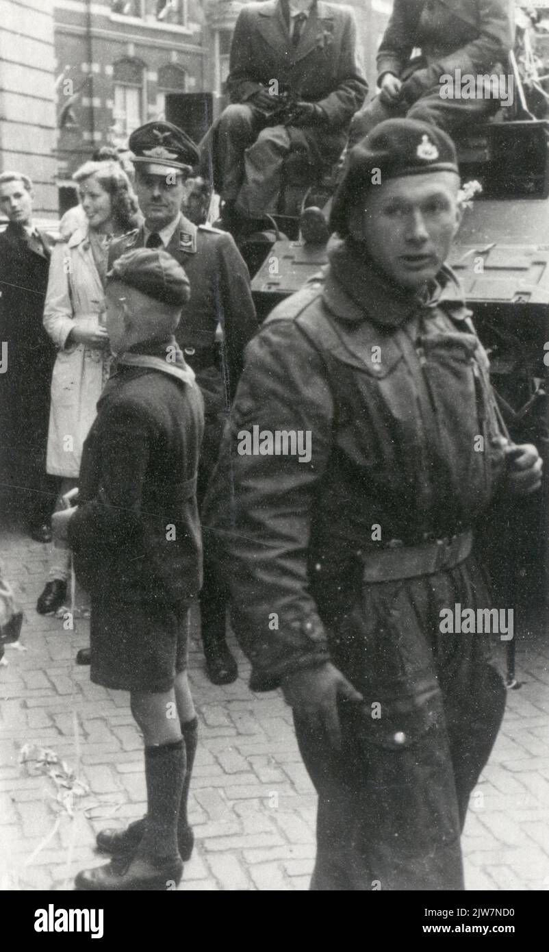 Image of Hauptmann Behrje (left), adjutant of the Ortskommandant Major ...