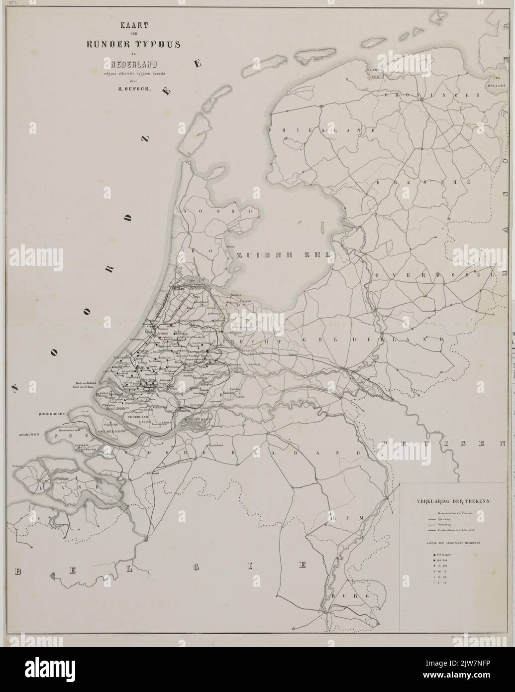 Map / der / beef typhus / in / Netherlands / according to official ...