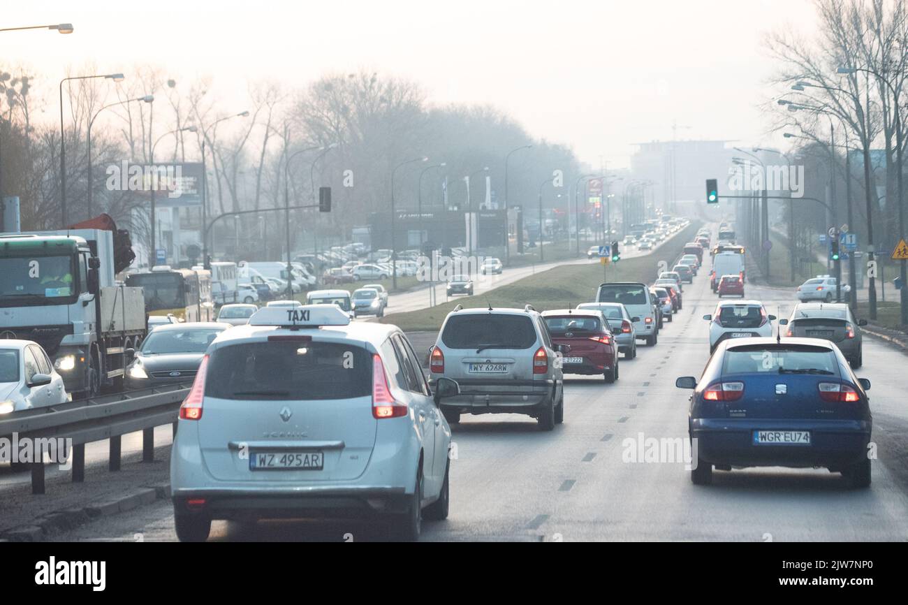 Warsaw, Poland - February 26, 2021: Winter weather in the Polish ...