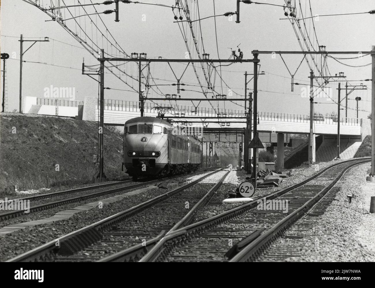View of the new fly-over for the railway line towards Rhenen over the ...