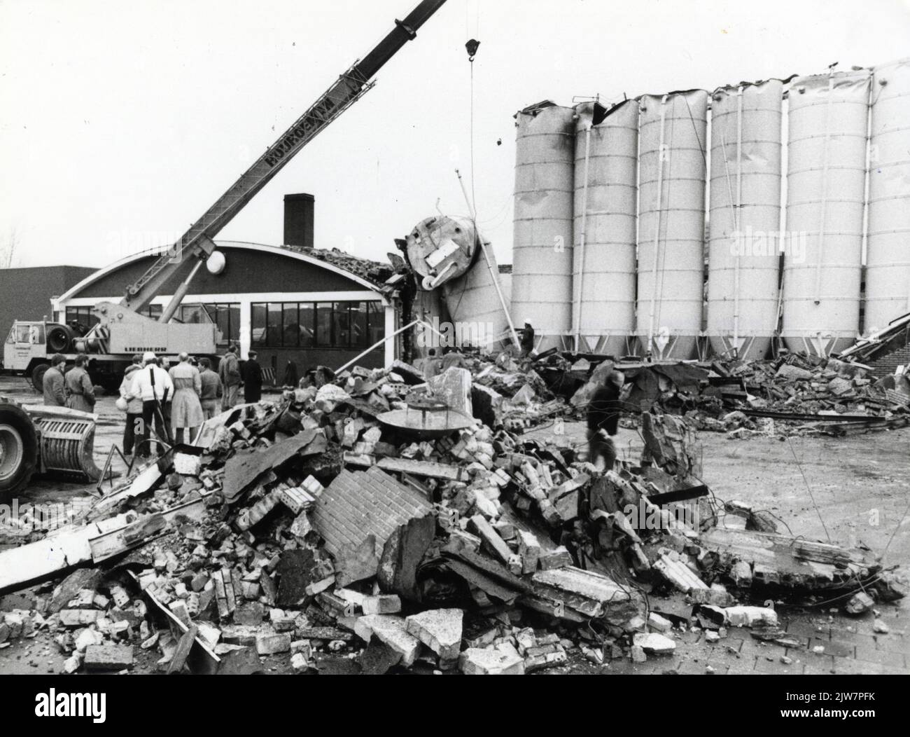 Image of the flour silos of a bread factory in Bunschoten damaged by a ...