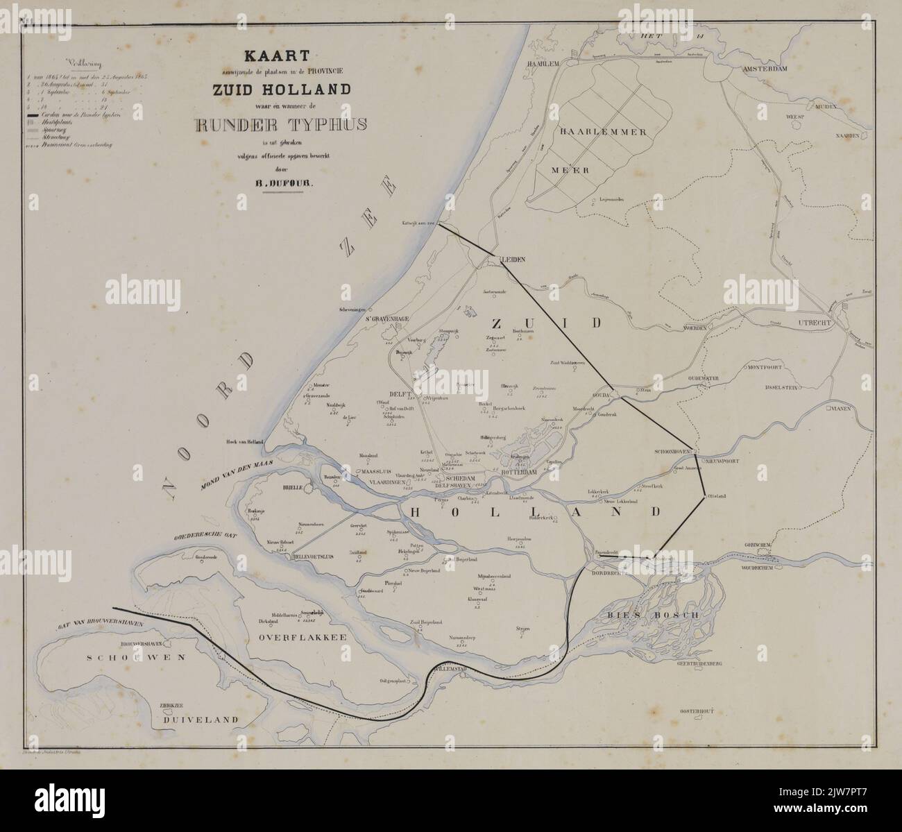 Map / designating the places in the province / South Holland / Where ...
