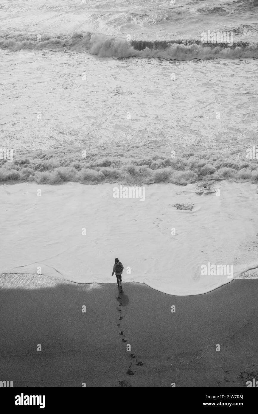 People enjoying being by the coastline of Praa sands beach Stock Photo ...
