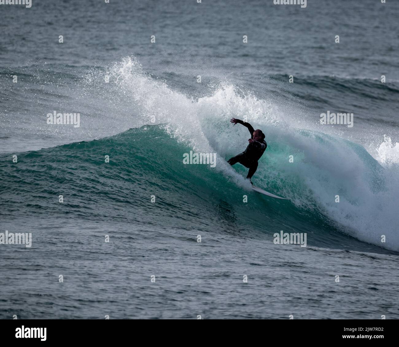 Surfers captured riding the best waves in Cornwall on Porthleven reef ...