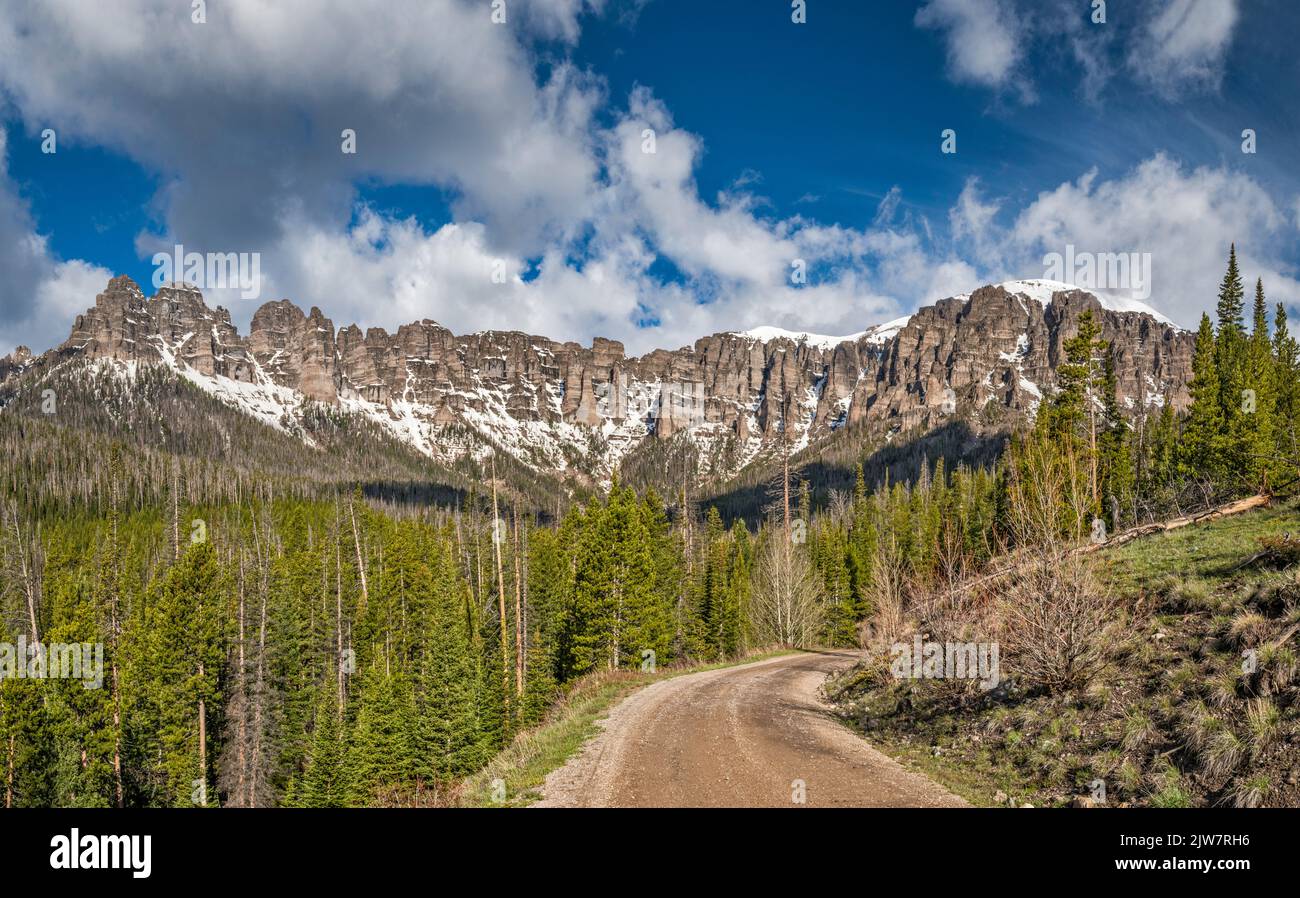 Rock formations at Lincoln Point massif, Wiggins Fork Road aka Horse ...