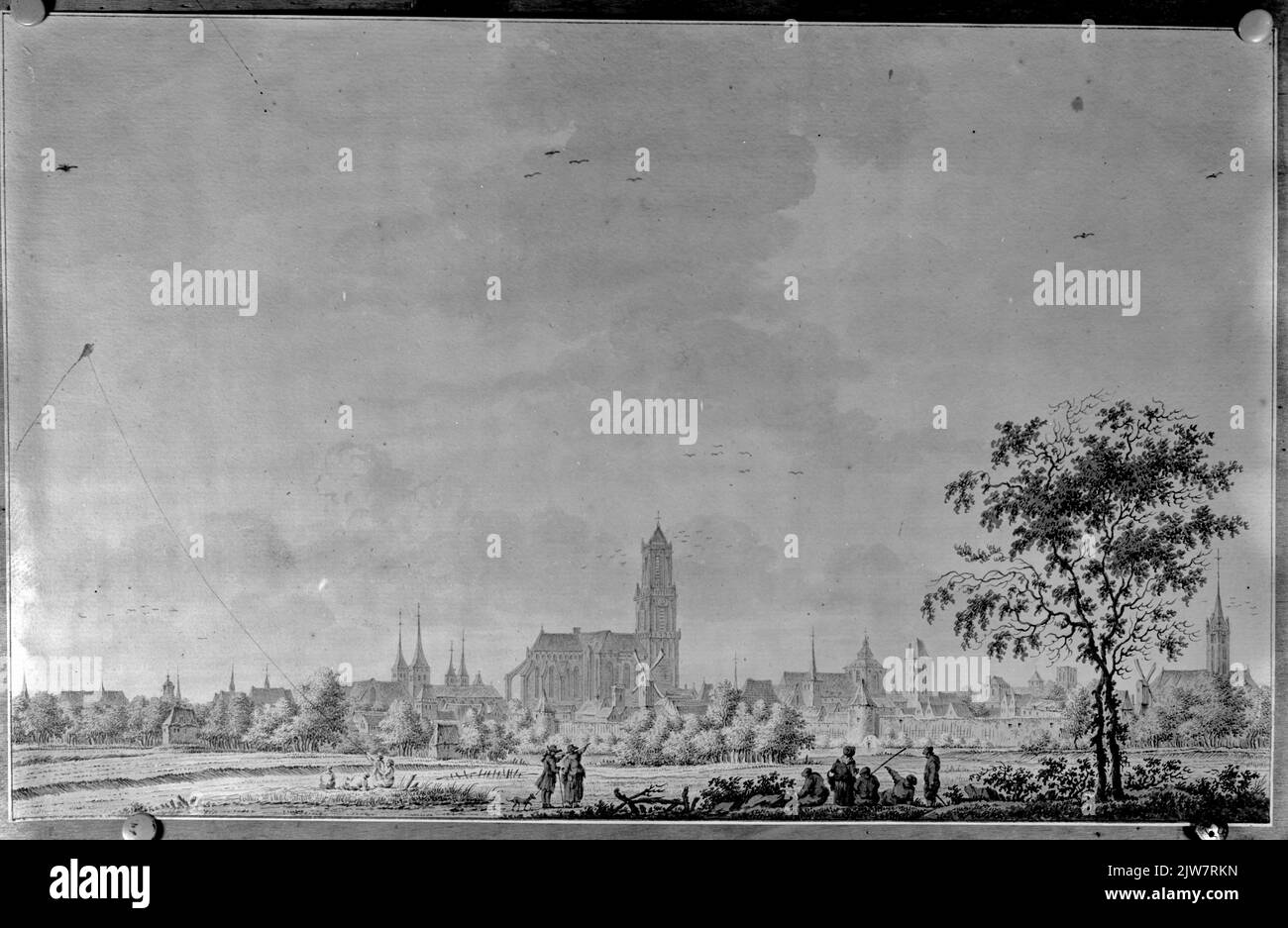 Profile of the city of Utrecht from the northeast, including the towers ...