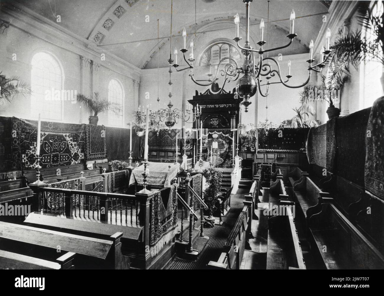 Interior of the synagogue of the Dutch Israelite municipality ...