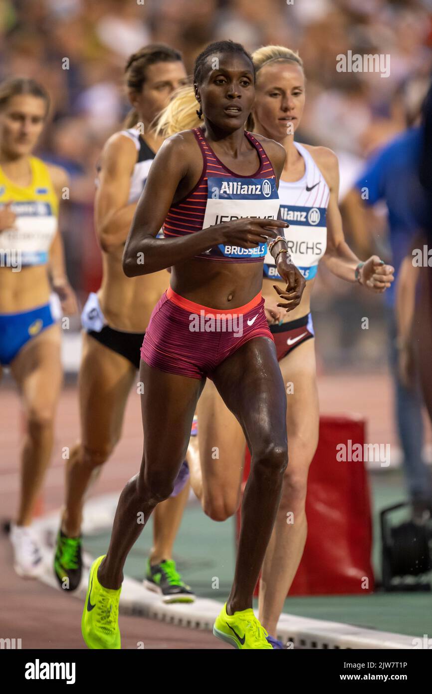 Daisy Jepkemei competing in the women’s 3000m steeplechase at the ...