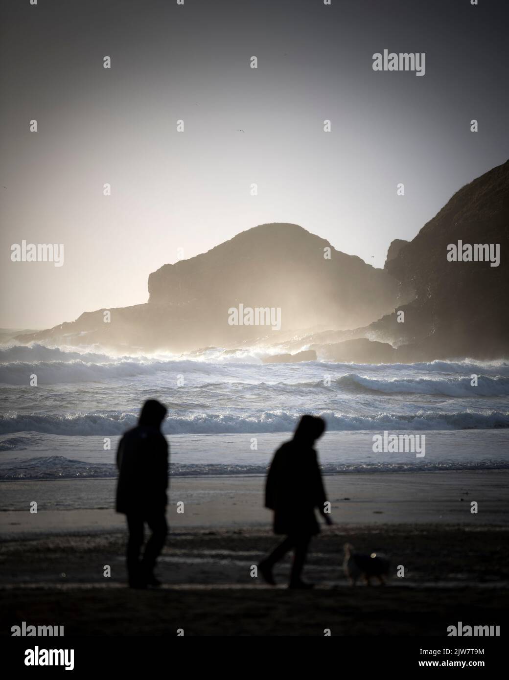 People enjoying being by the coastline of Praa sands beach Stock Photo ...