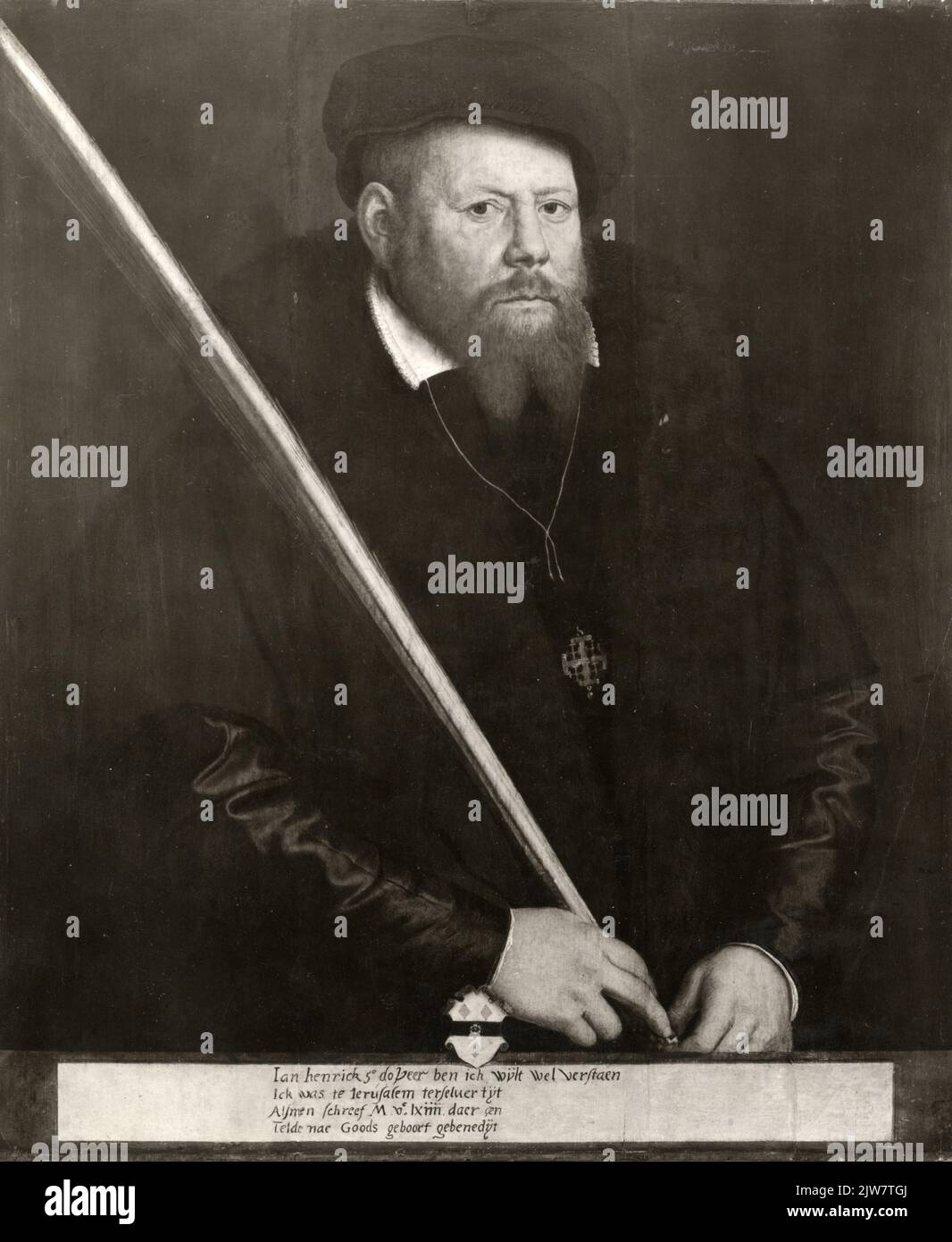 Portrait of Jan Hendrik de Veer, member of the Jerusalems Brotherhood ...