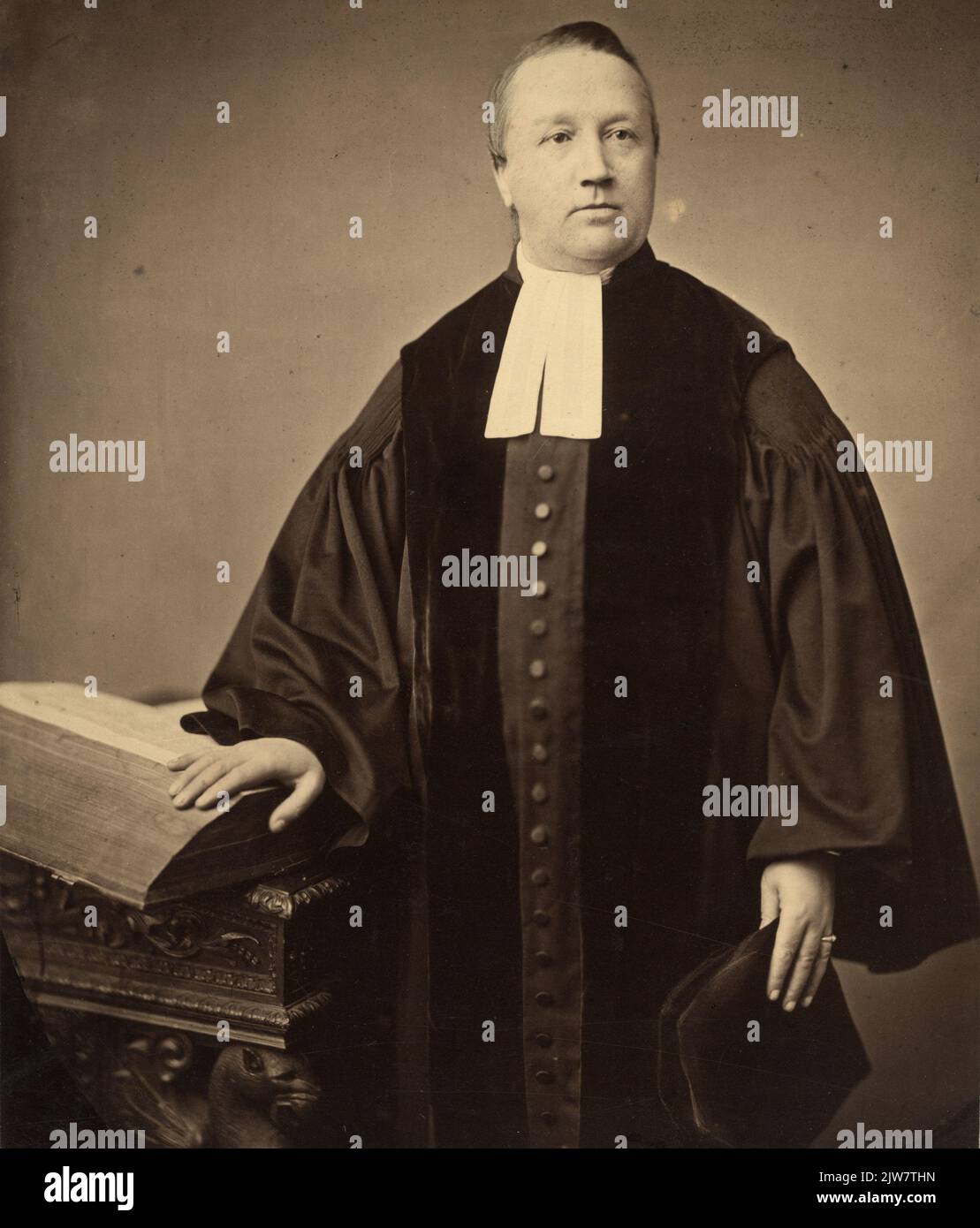 Portrait of Rev. L. Schouten Hz., Born 1828, reformed pastor in Utrecht (1879-1894), died 1905 ...