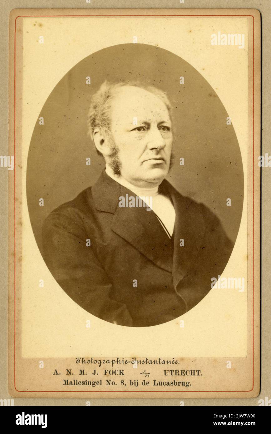 Portrait of J.C. Verhoeff, born 1821, reformed pastor in Utrecht (1860 ...