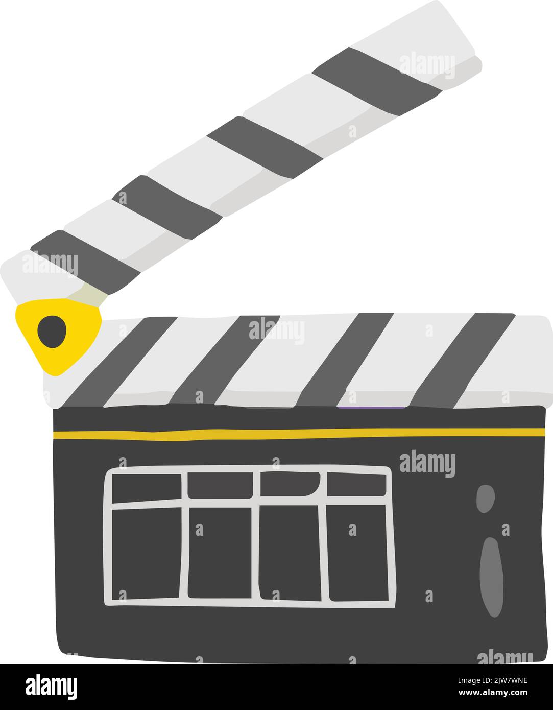 Hand Drawn clapperboard illustration isolated on background Stock ...