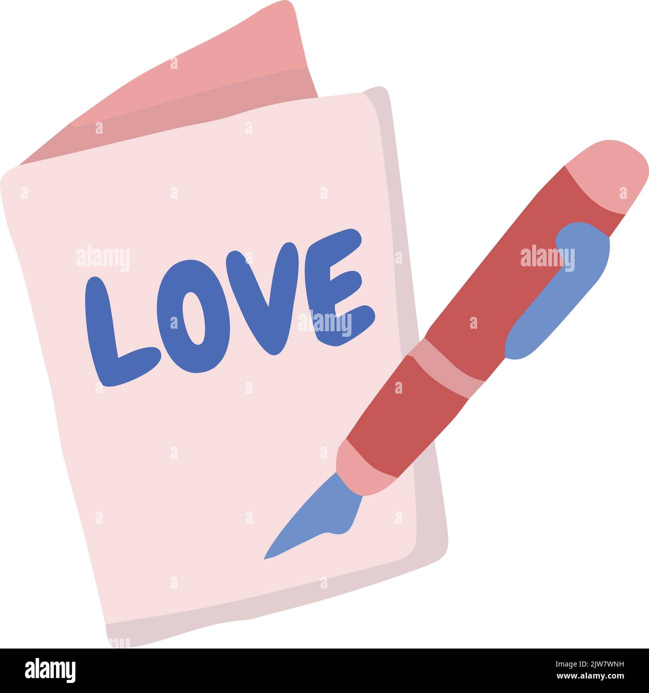 Hand Drawn letter of love illustration isolated on background Stock ...