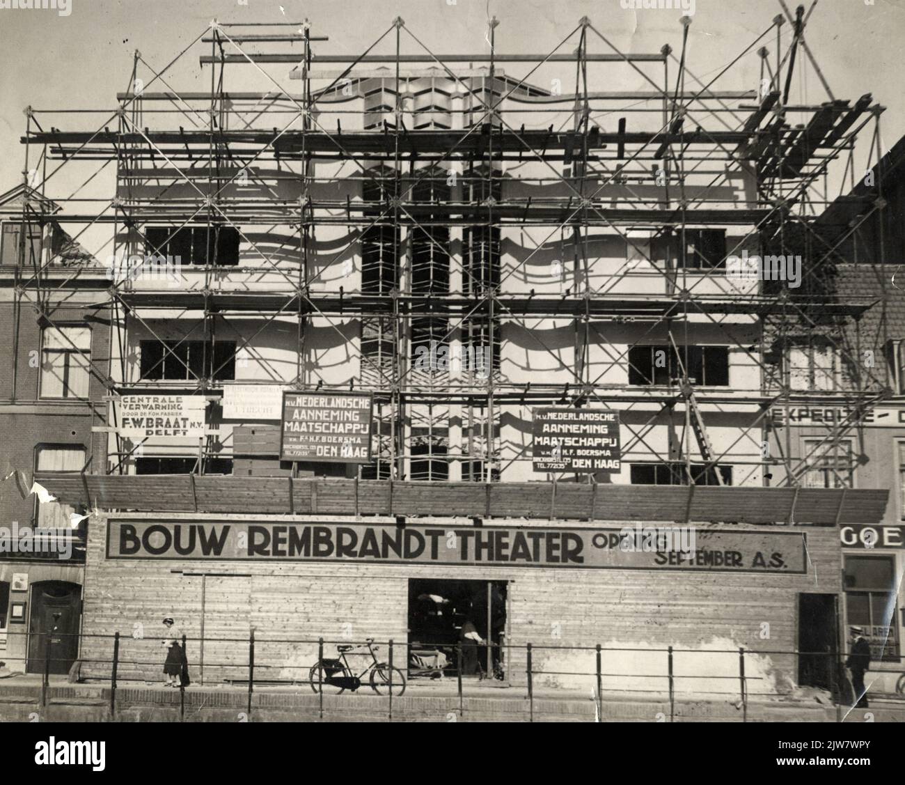 View of the facade of the Rembrandt Theater (Oudegracht 73) in Utrecht ...