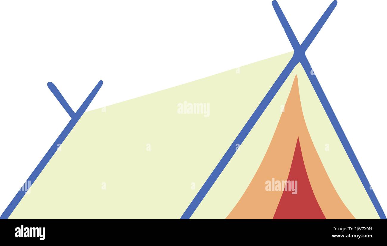 Hand Drawn tents and camps illustration isolated on background Stock ...