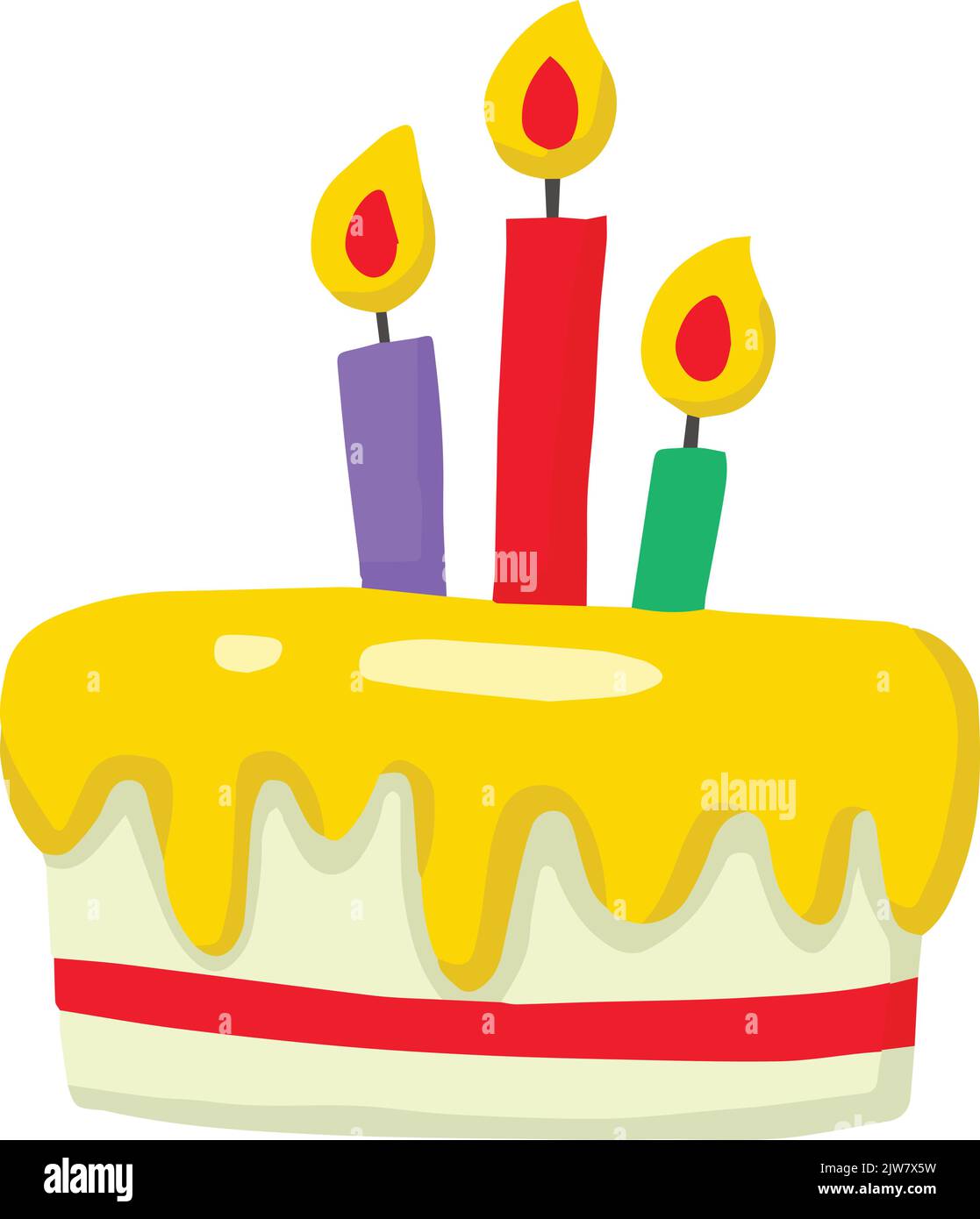 Hand Drawn cute cake illustration isolated on background Stock Vector ...