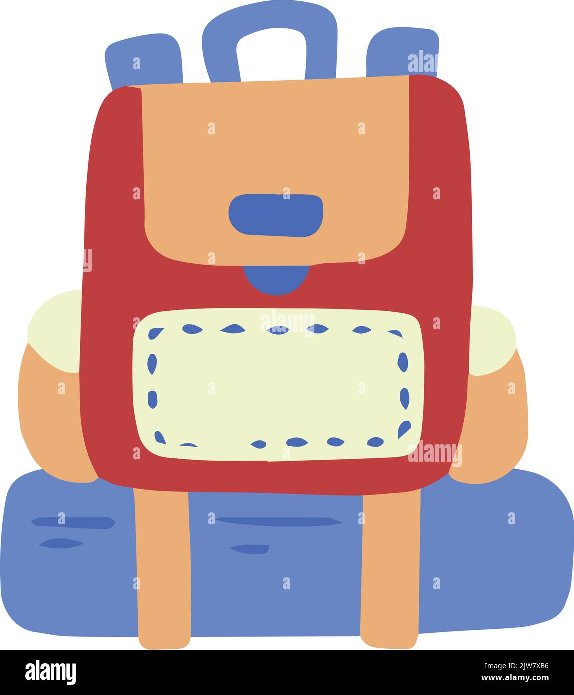 Hand Drawn cute backpack illustration isolated on background Stock ...