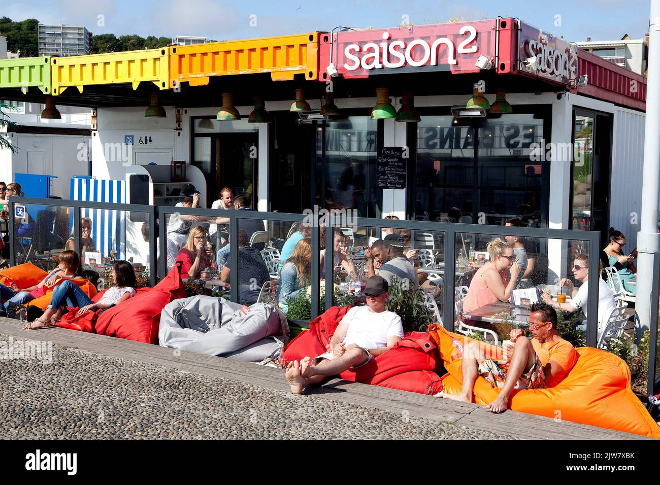 Saison 2 beach bar in Le Havre,Normandy,France Stock Photo - Alamy