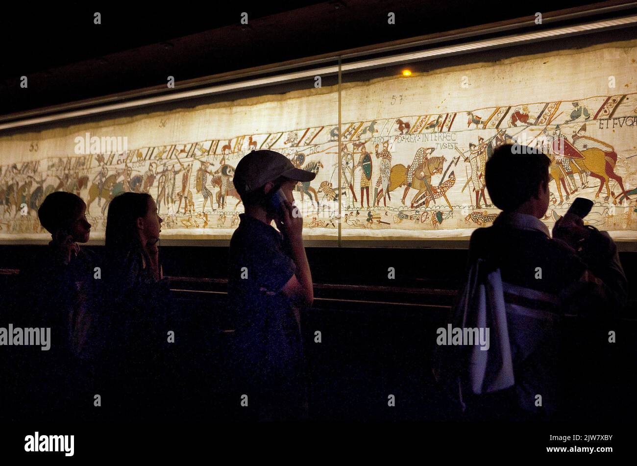 Bayeux tapestry museum,Bayeux,Normandy, France depicting the adeventure ...