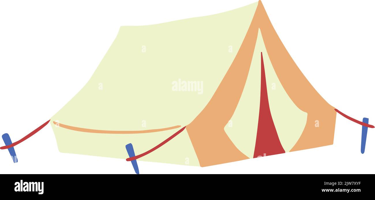 Hand Drawn tents and camps illustration isolated on background Stock ...