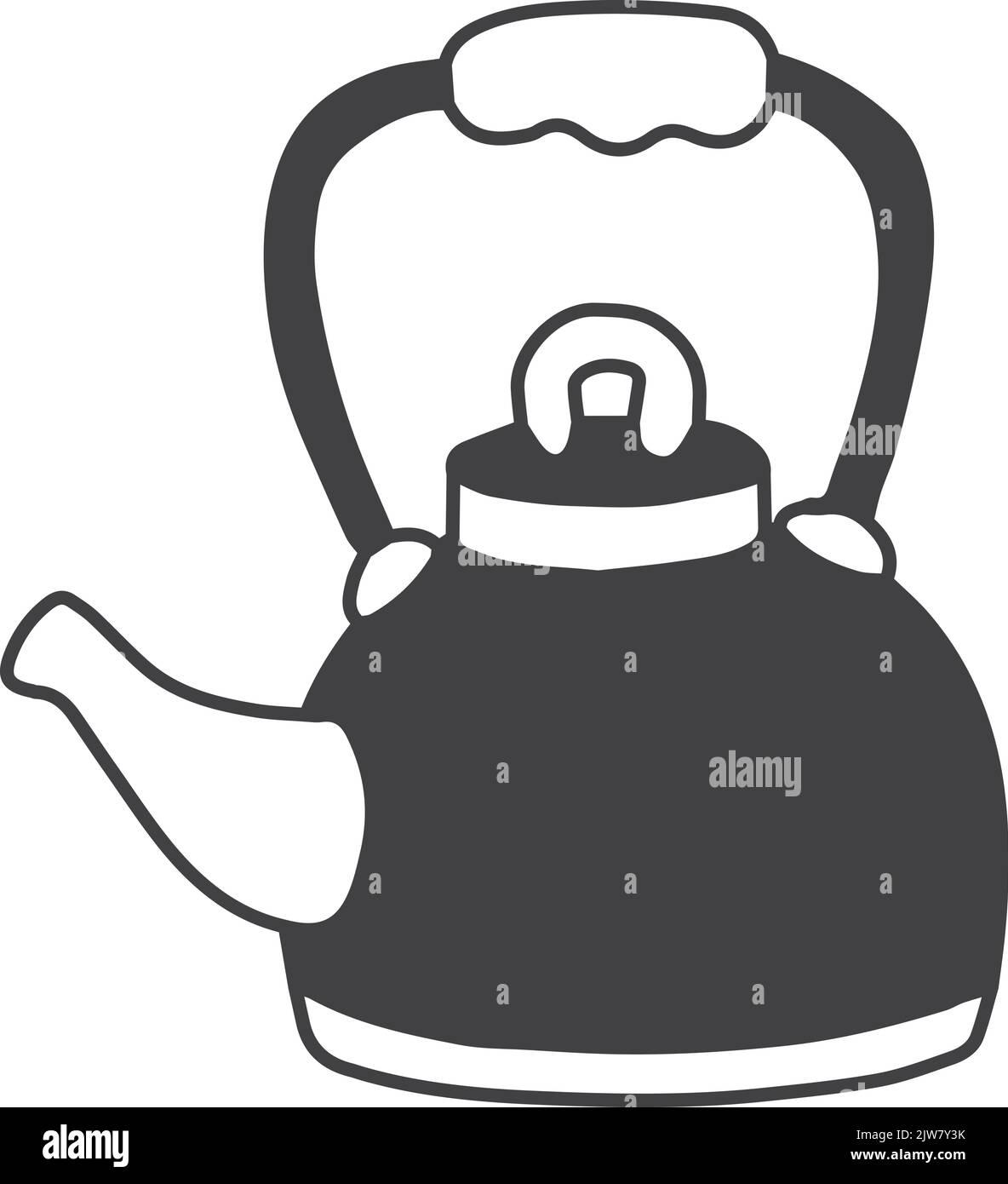 Hand Drawn Kettle illustration isolated on background Stock Vector ...