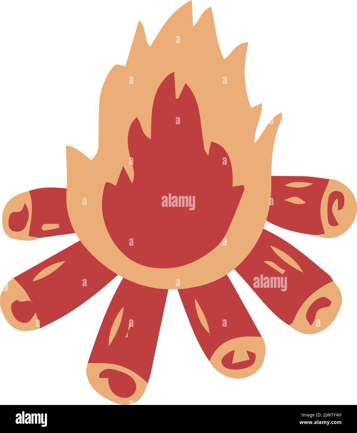 Hand Drawn campfire illustration isolated on background Stock Vector ...