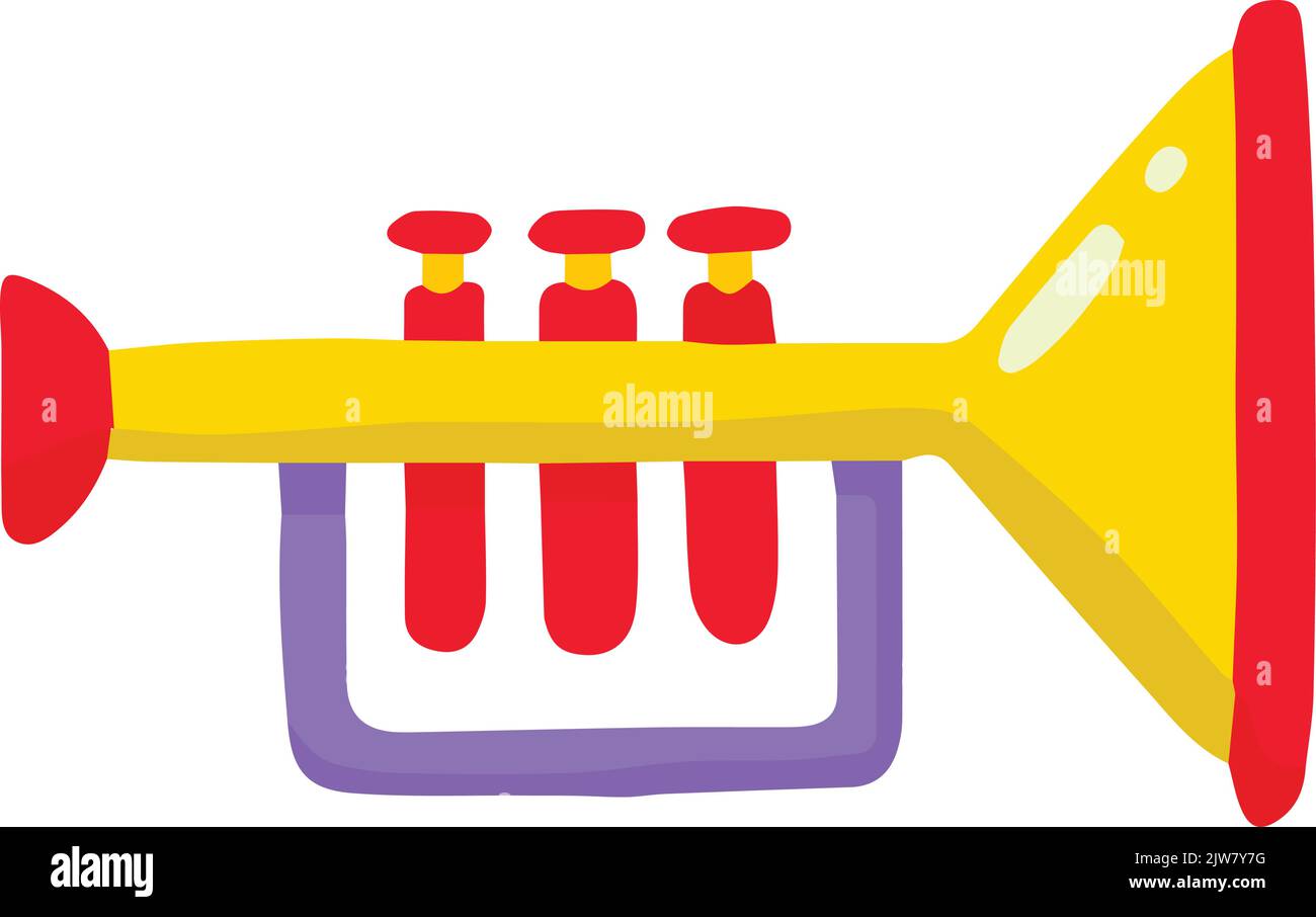 Hand Drawn trumpet illustration isolated on background Stock Vector ...