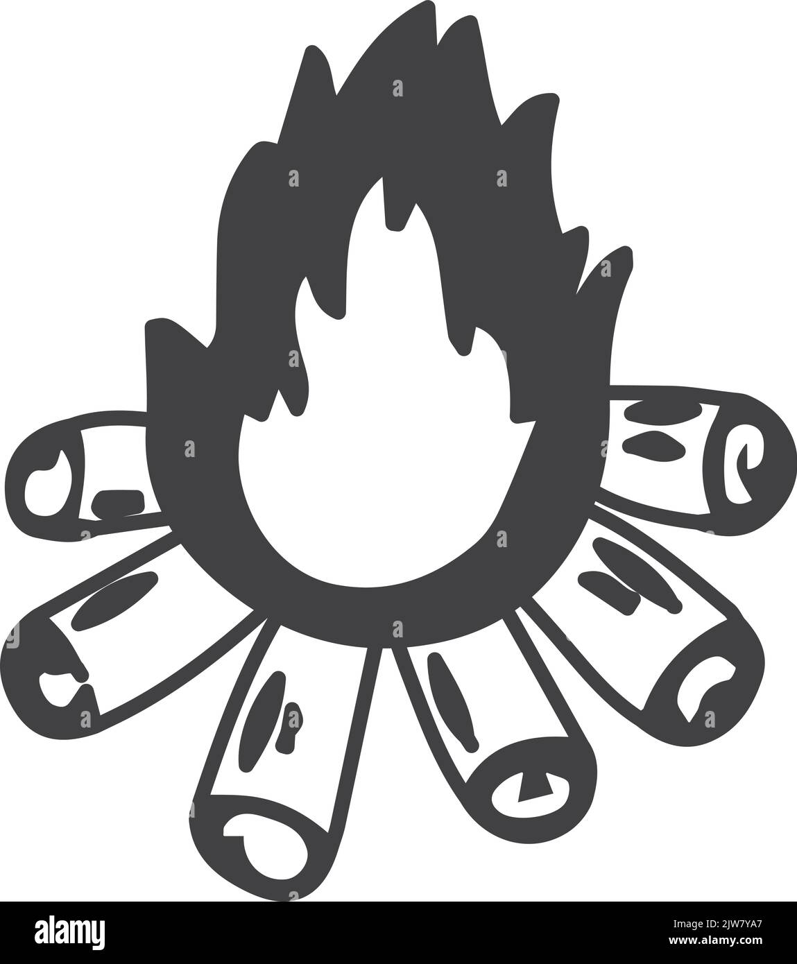 Hand Drawn campfire illustration isolated on background Stock Vector ...