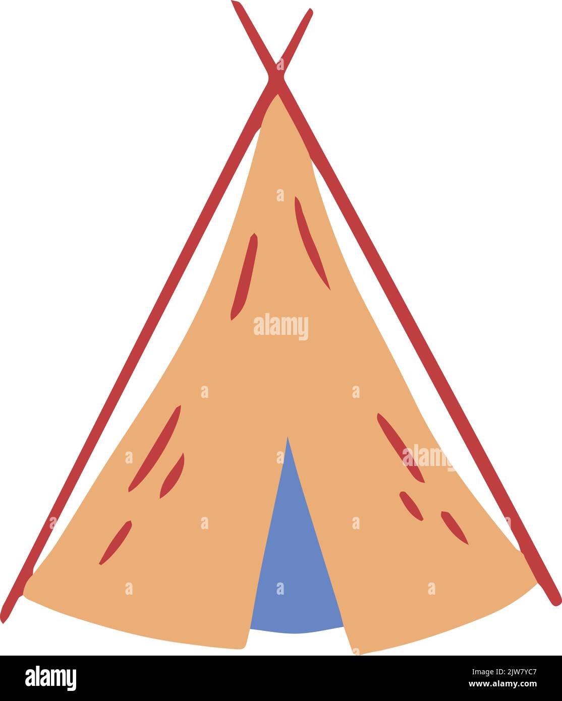 Hand Drawn tents and camps illustration isolated on background Stock ...