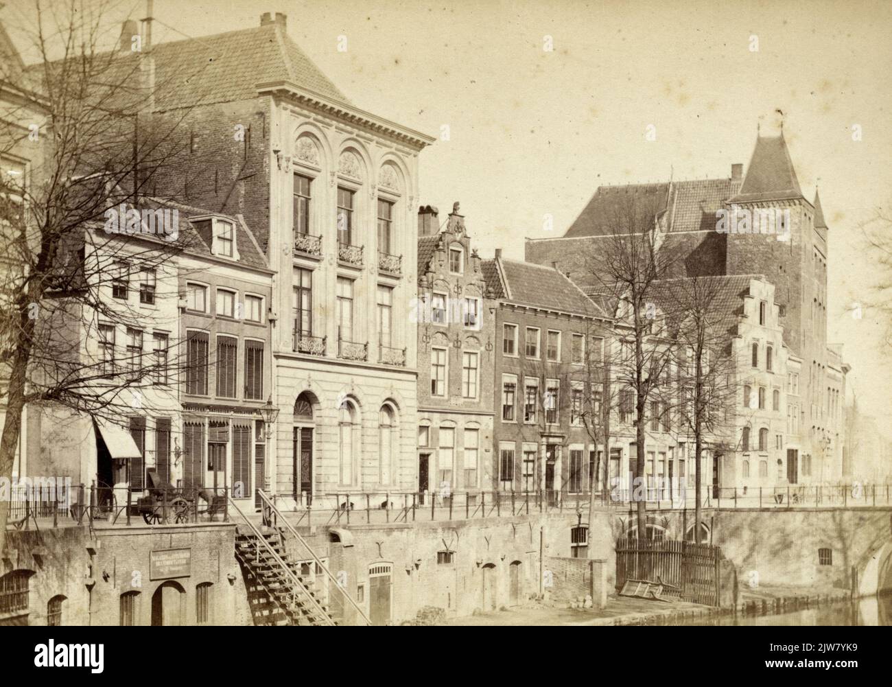 View of the west side of the Oudegracht in Utrecht with the FRESENBurch ...