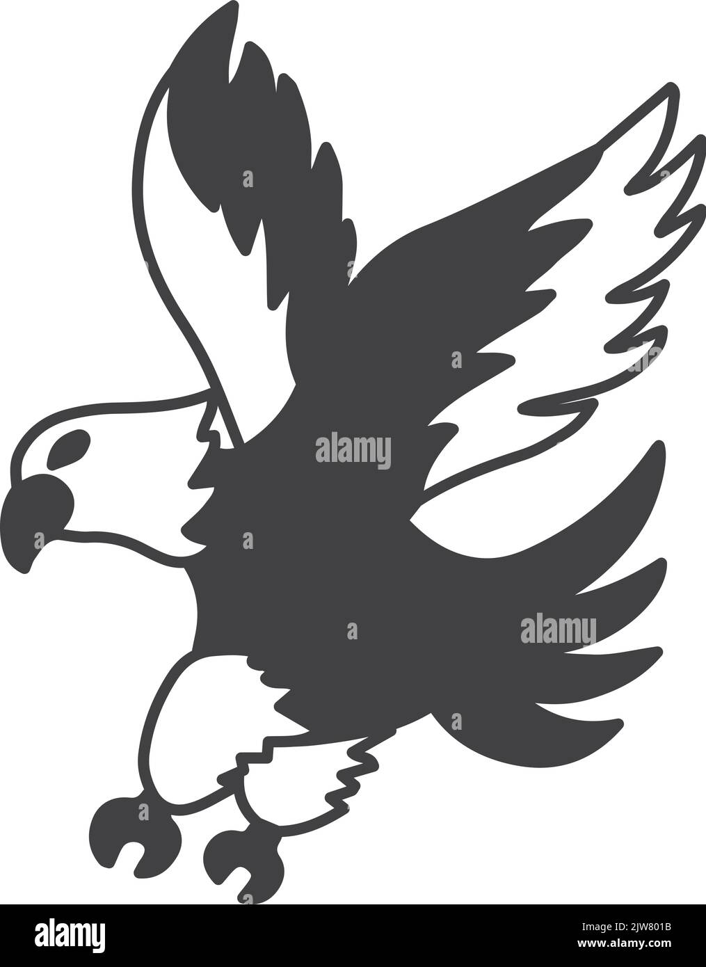 Hand Drawn hawk illustration isolated on background Stock Vector Image ...