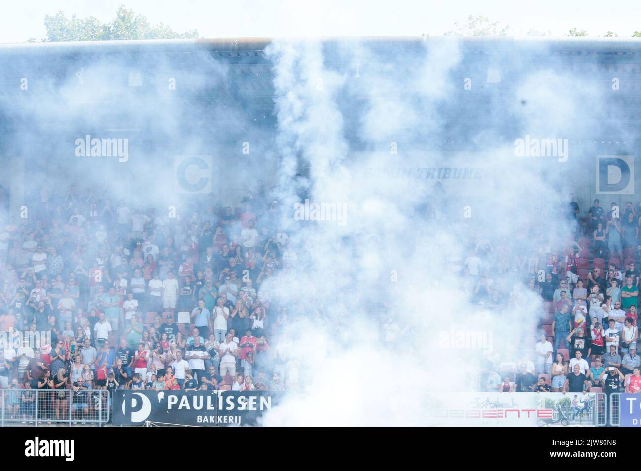 MAASTRICHT, NETHERLANDS - SEPTEMBER 4: MVV fans during the Dutch ...