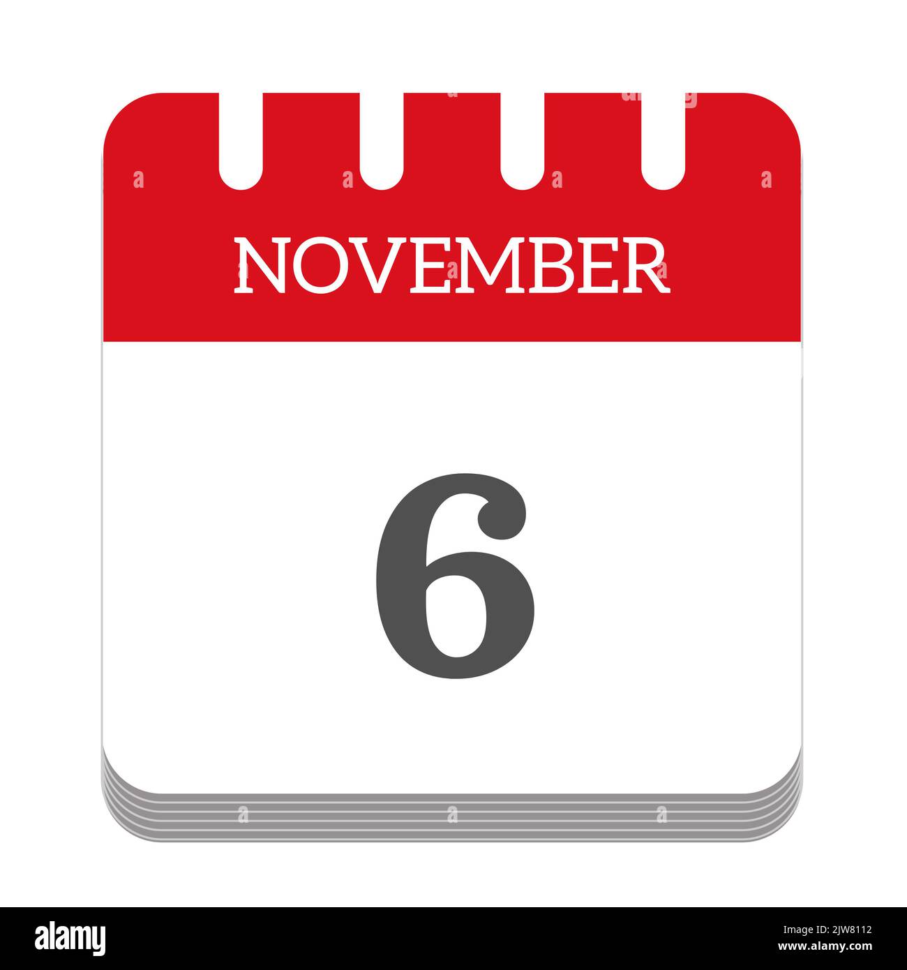 November 6 calendar flat icon Stock Photo - Alamy