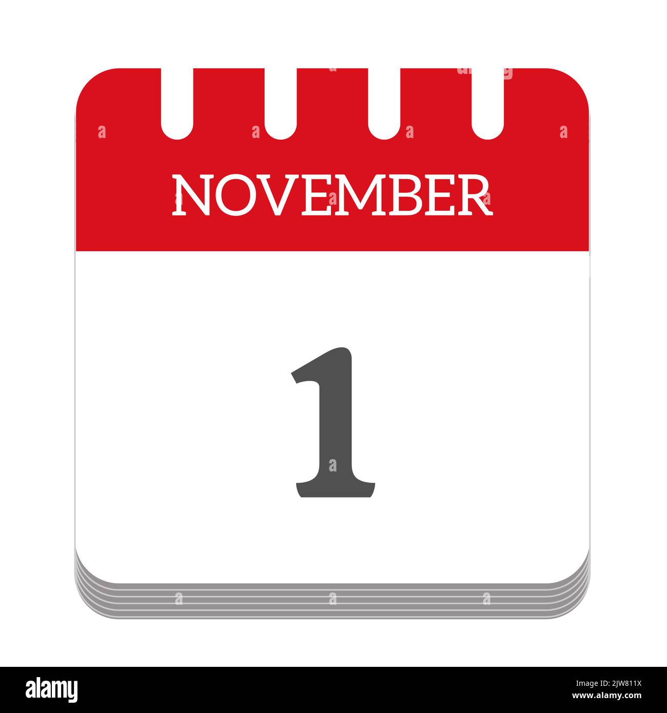 November 1 calendar flat icon Stock Photo - Alamy